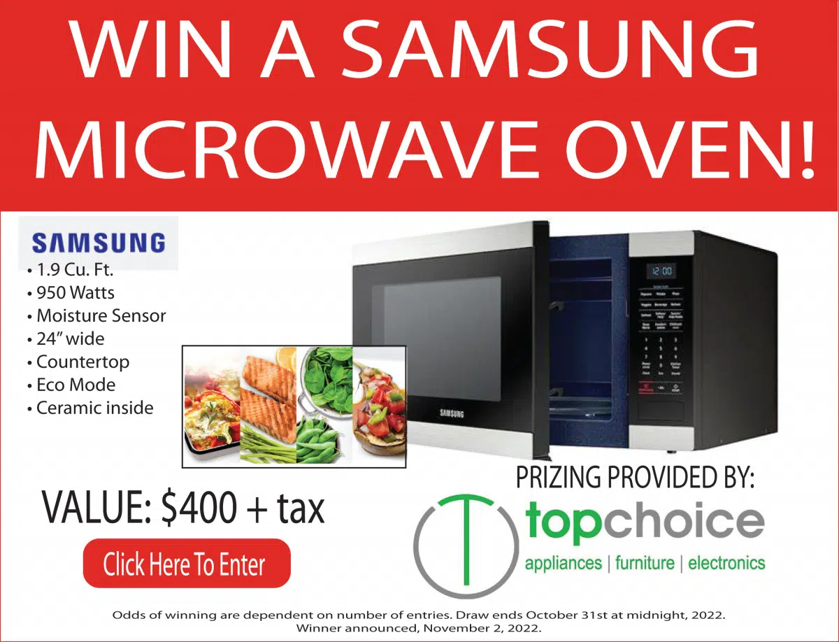 ENTER HERE: Win a Samsung Microwave Oven from Top Choice Electronics | 101.5 TODAY Radio