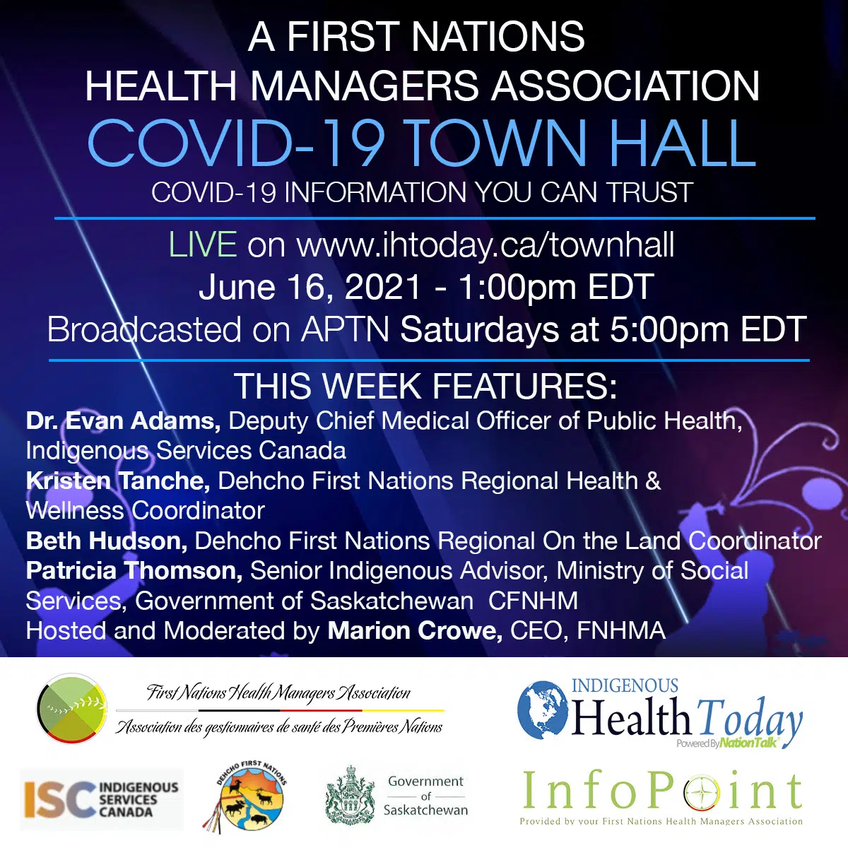 Indigenous Health Today | Virtual Town Hall | June 16th (Video) | CFNR ...