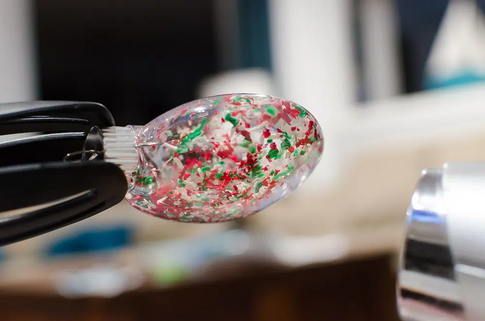 DIY Speckled Crayon Shaving Christmas Ornaments | AllMomDoes