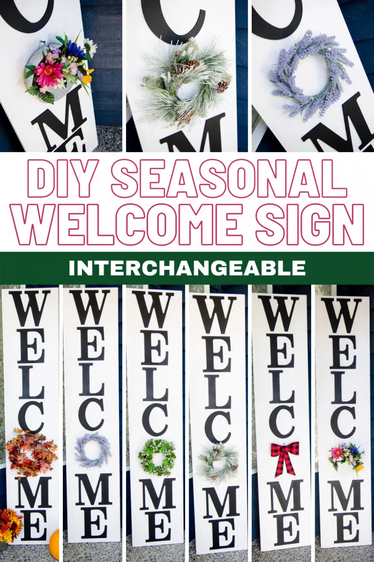 DIY Interchangeable Seasonal Welcome Sign | AllMomDoes