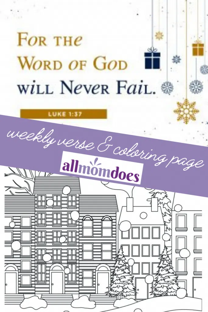 Bible Memory Verse + Coloring Page: Luke 1:37 | AllMomDoes