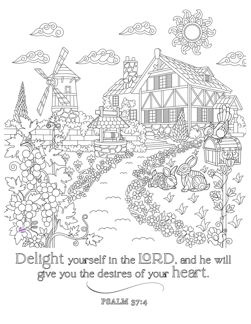 Bible Memory Verse + Coloring Page: Psalm 37:4 | AllMomDoes