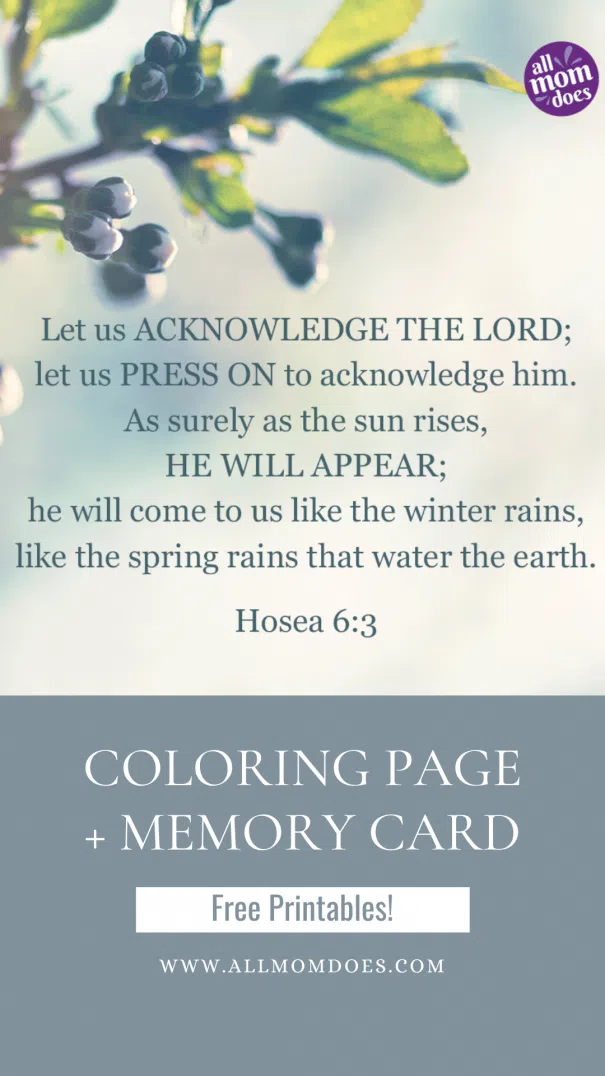 Bible Memory Verse + Coloring Page: Hosea 6:3 | AllMomDoes