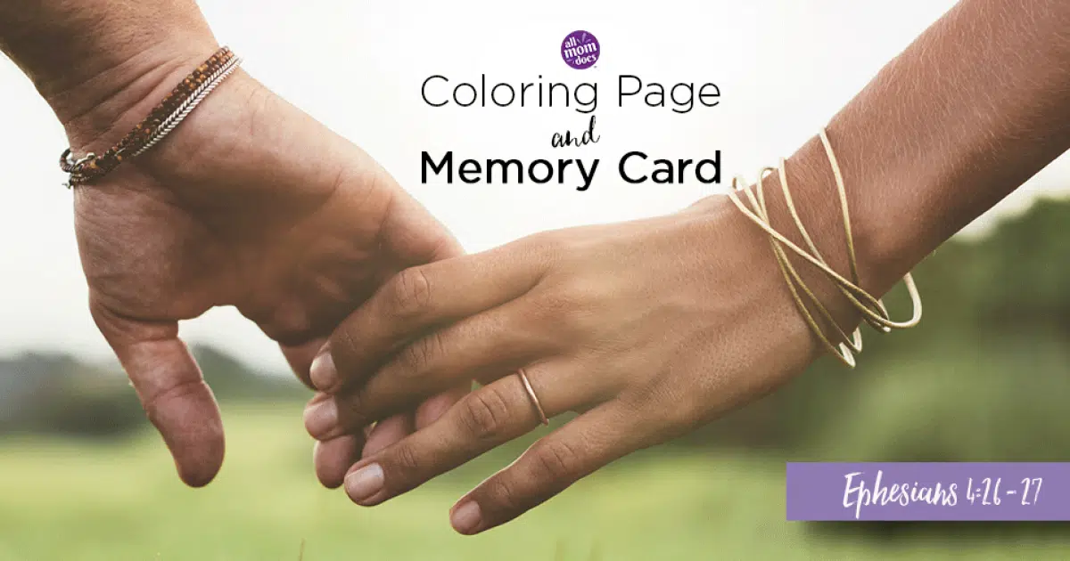 Bible Memory Verse + Coloring Page: Ephesians 4:26-27 | AllMomDoes