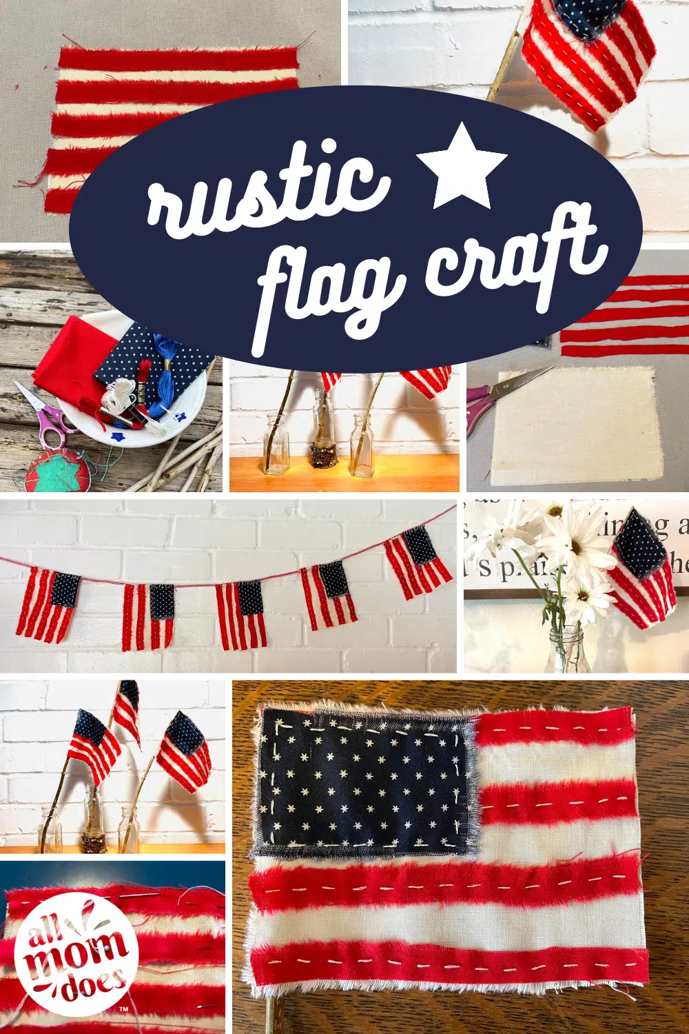 Rustic Flags Craft Tutorial | AllMomDoes