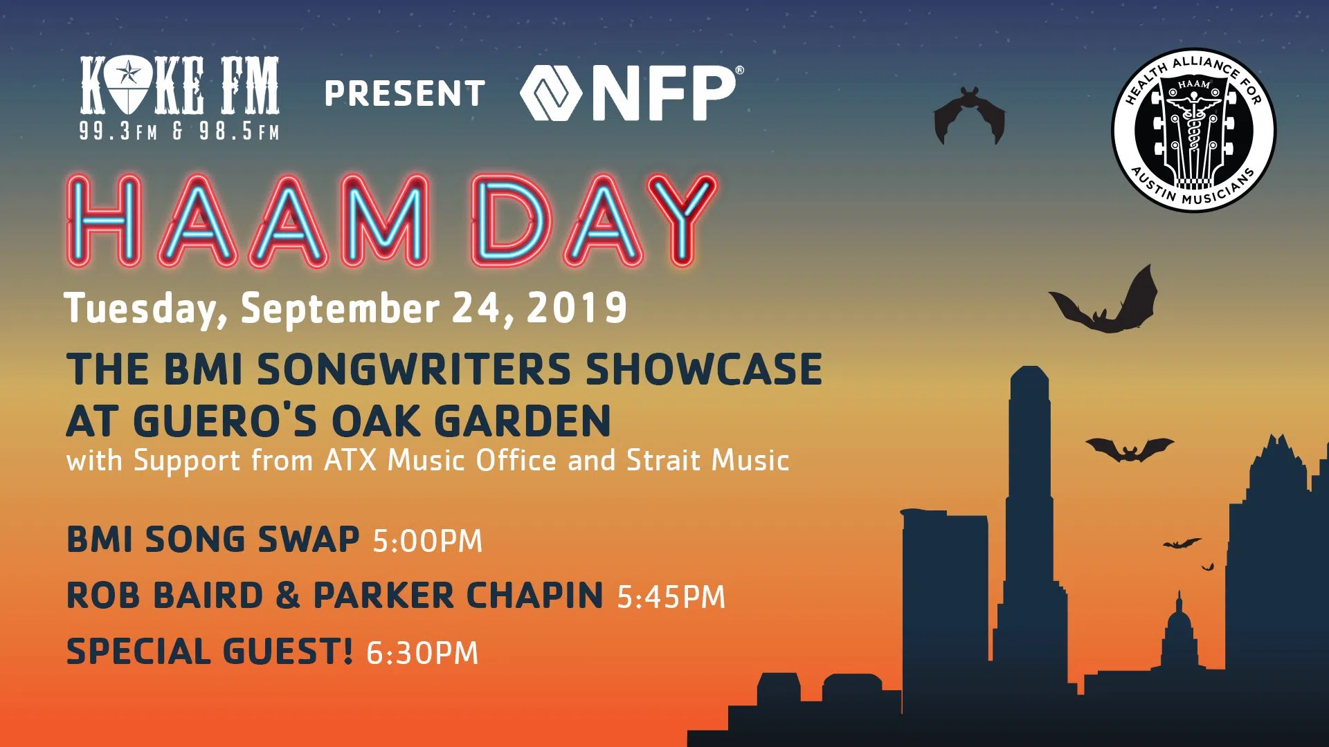 KOKE FM & NFP Present the BMI Songwriters Showcase for HAAM Day | KOKE FM