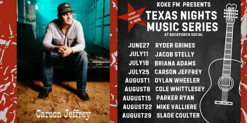 Texas Nights Backporch Social Music Series - Carson Jeffrey | KOKE FM