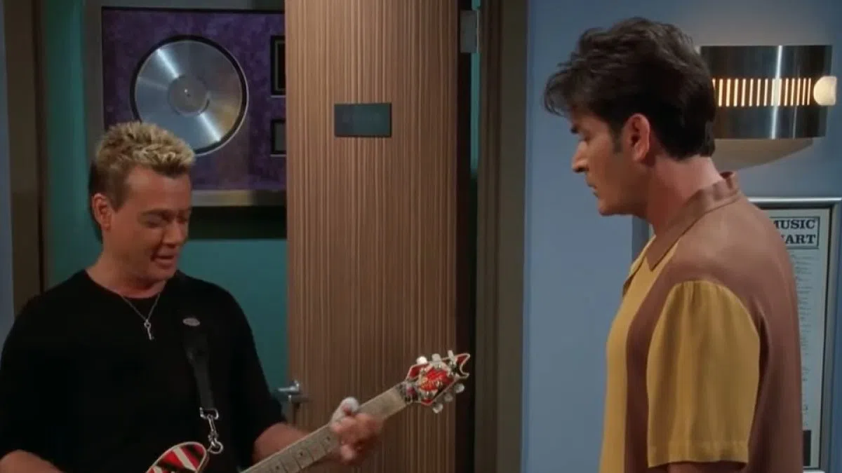 Charlie Sheen ‘Shreds’ a Light on Eddie Van Halen’s ‘Two and a Half Men ...