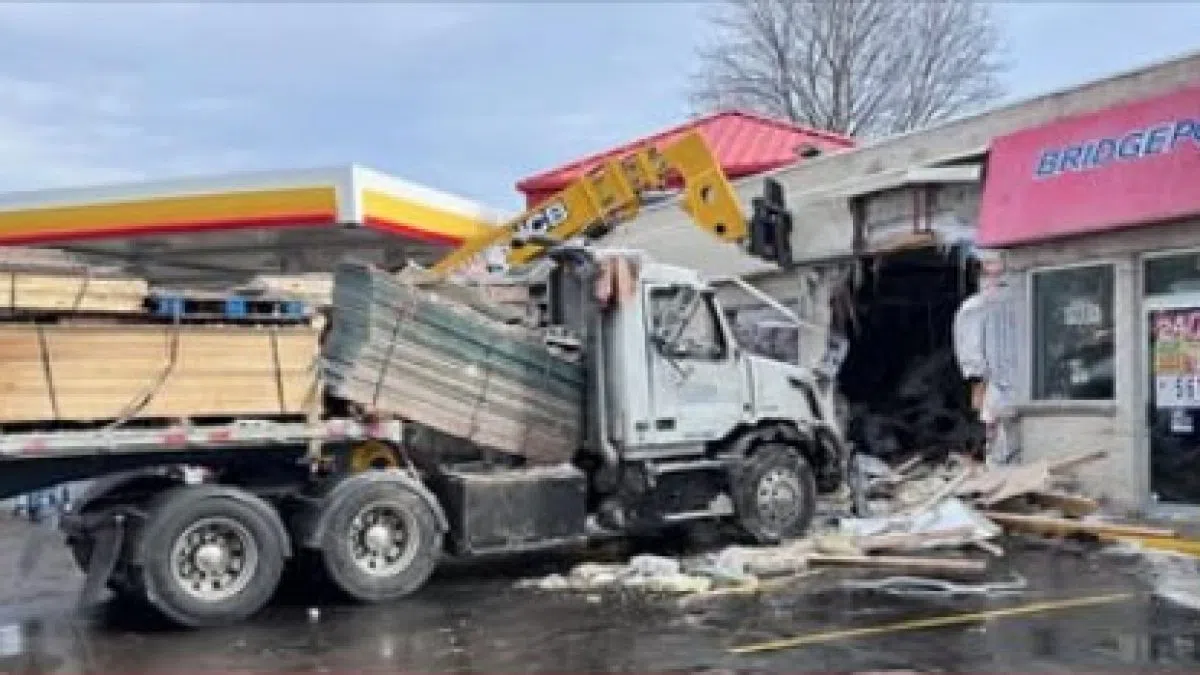 Driver hospitalized after semi crashes into Wrightstown gas station | WHBY