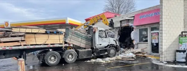 Driver hospitalized after semi crashes into Wrightstown gas station ...