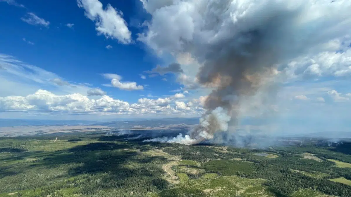 Increased activity at Ross Moore Lake fire leading to column of smoke ...