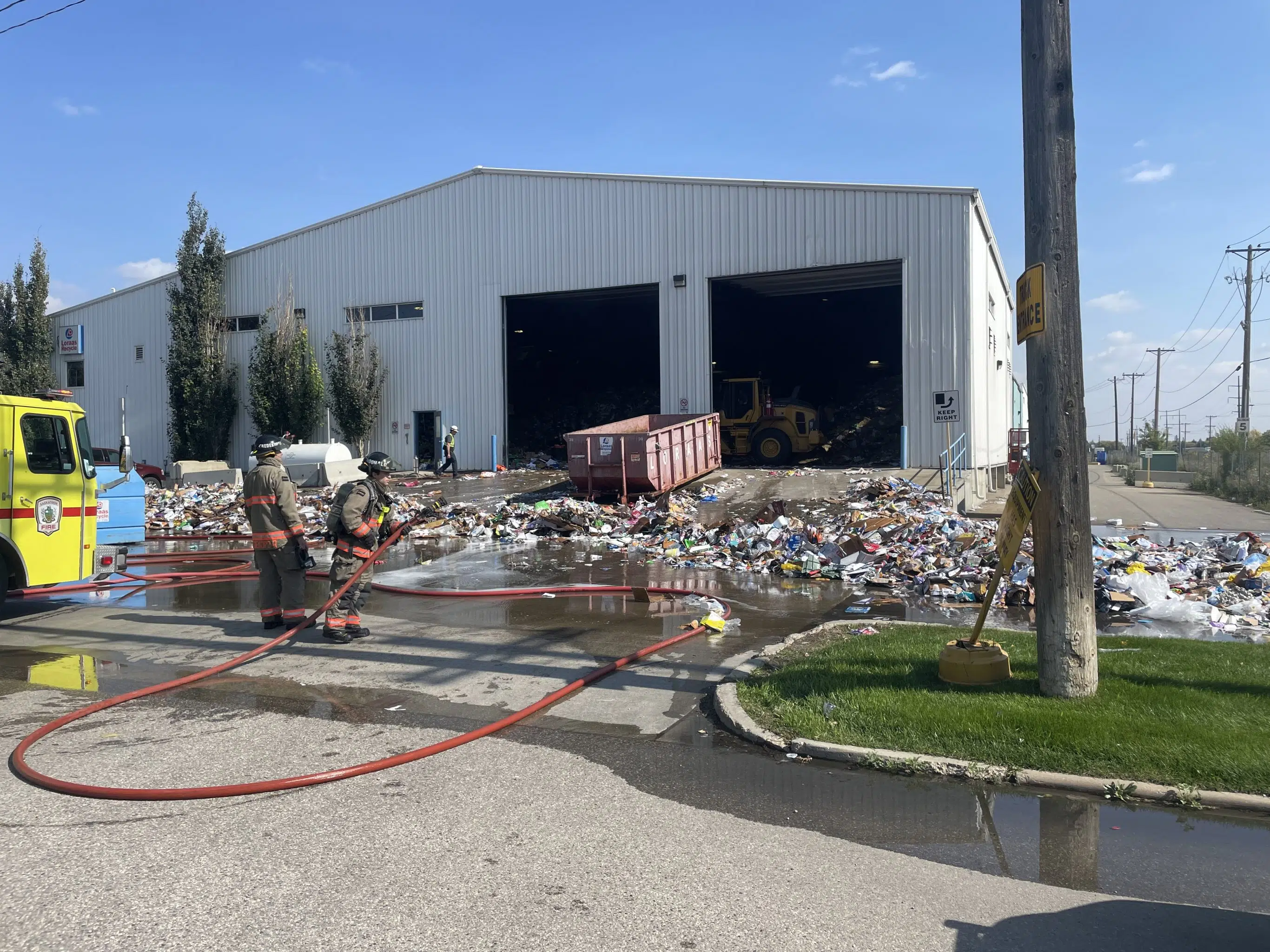 Saskatoon Fire Department responds to fire at Loraas Recycle facility ...