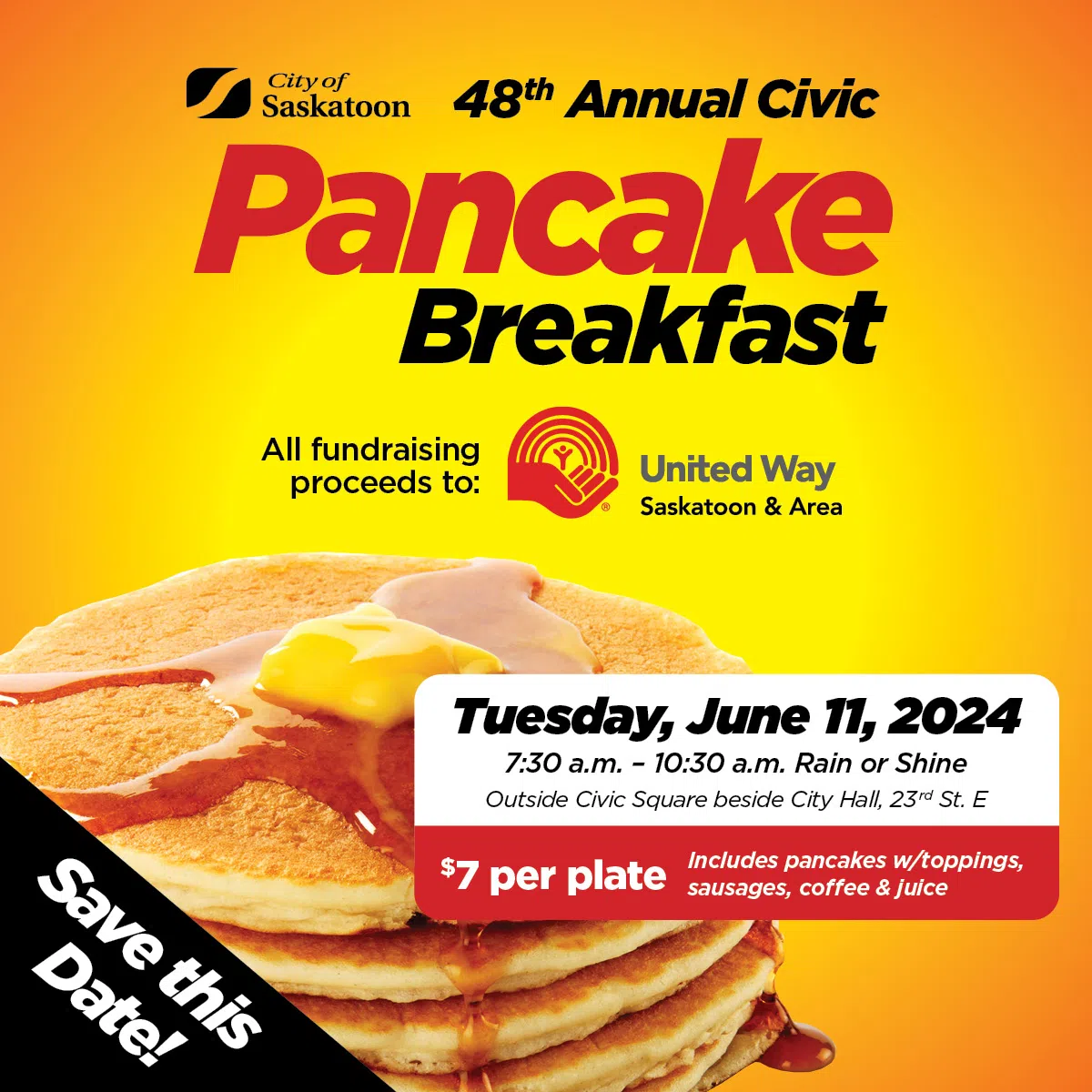 Record-breaking Civic Pancake Breakfast donation to United Way | 92.9 ...