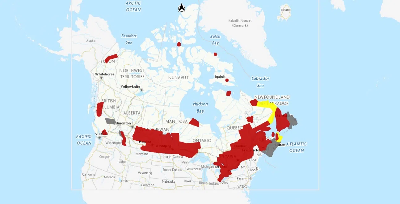Extreme Cold Warnings are issued at different temperatures depending on ...