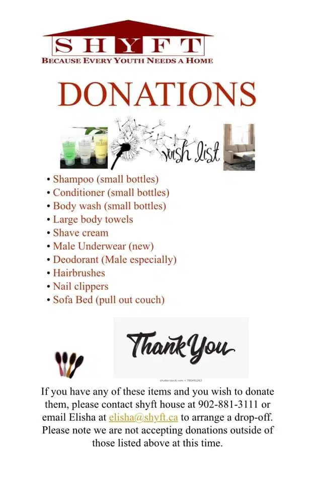 SHYFT House Needs Donations | Y95.5
