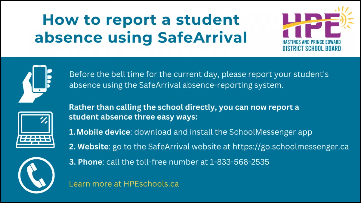 New student absence reporting method an important tool | Quinte News