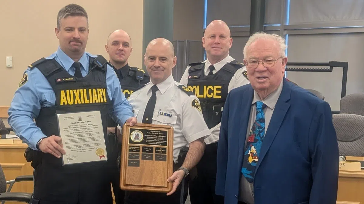 Quinte West OPP Auxiliary member receives two awards | Quinte News