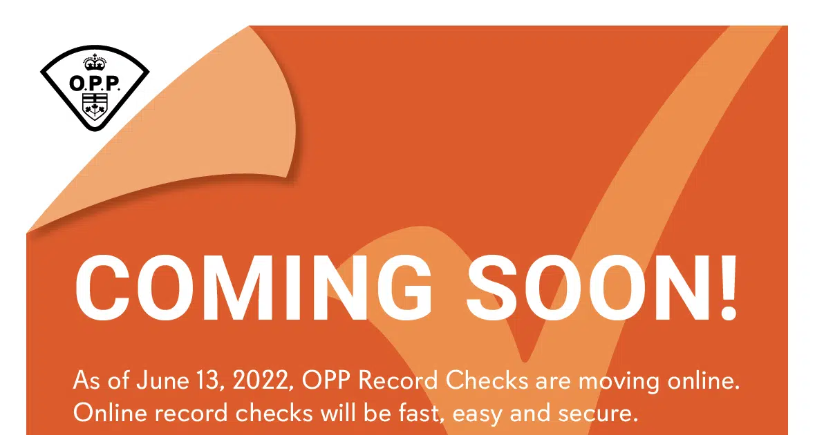 OPP moving their record checks online next week | Napanee Today