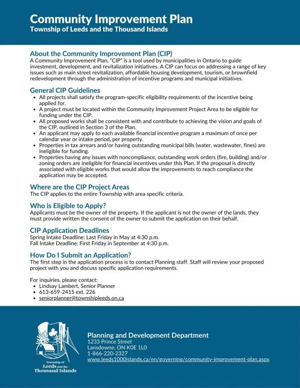 TLTI Community Improvement Plan, good news for all | GananoqueNow.ca