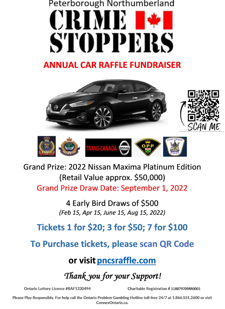 Crime Stoppers now selling tickets for its annual car raffle | PTBO Today