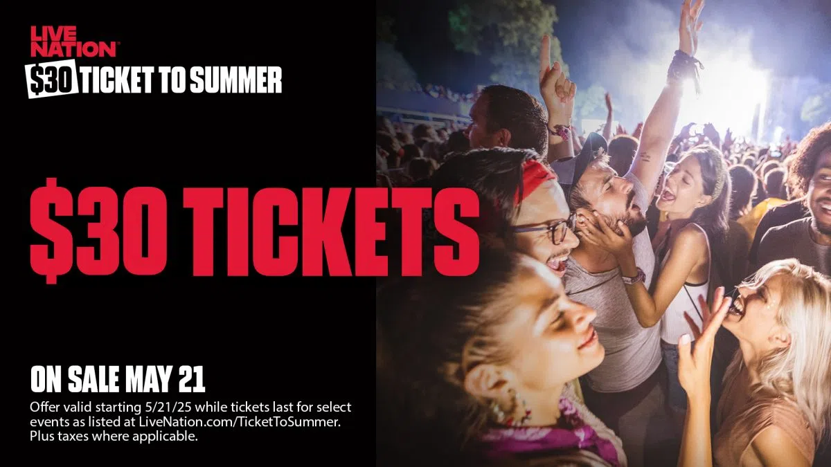 LiveNation Ticket to Summer On Sale NOW: $30 All-In Tickets | 102.9 The ...