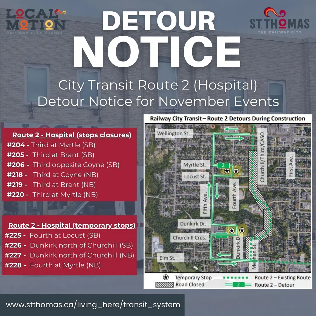 Detours for Railway City Transit’s Hospital Route take effect Monday ...