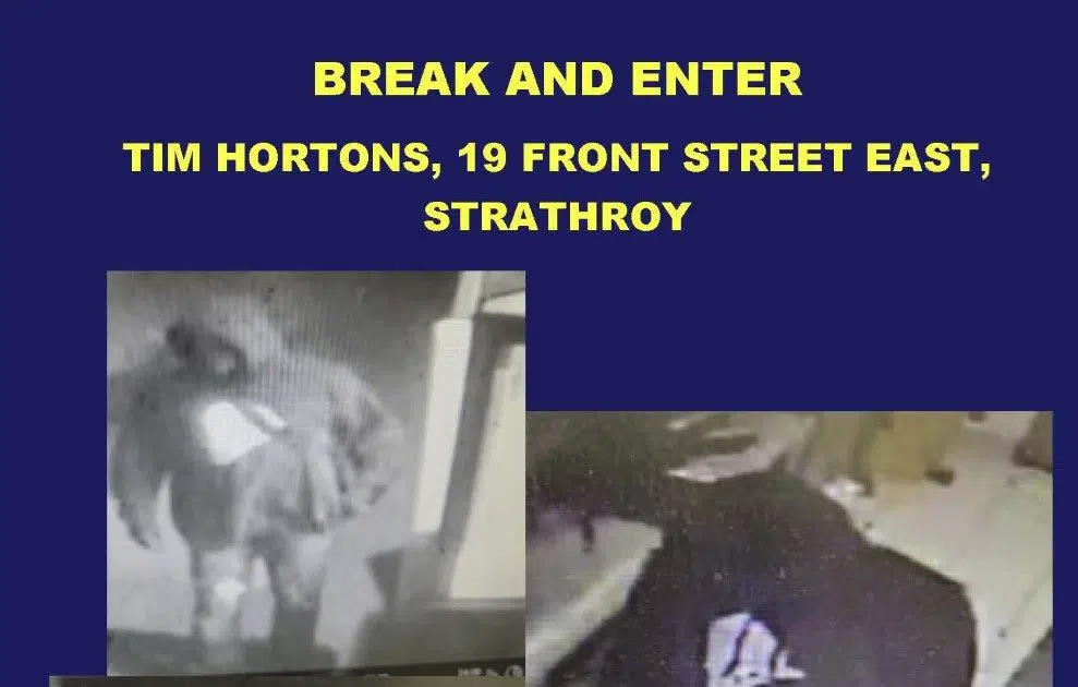Tim Hortons Break and Enter Being Investigated | 105.7 Strathroy Today