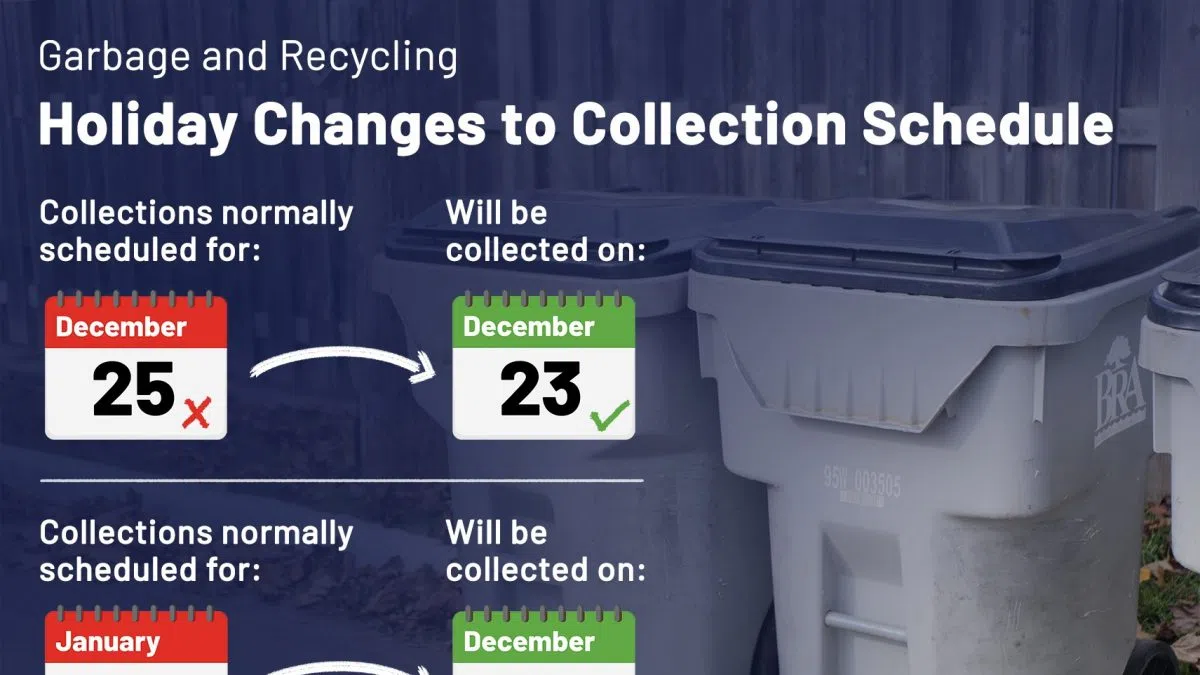 Holiday garbage and recycling schedule | 105.7 Strathroy Today
