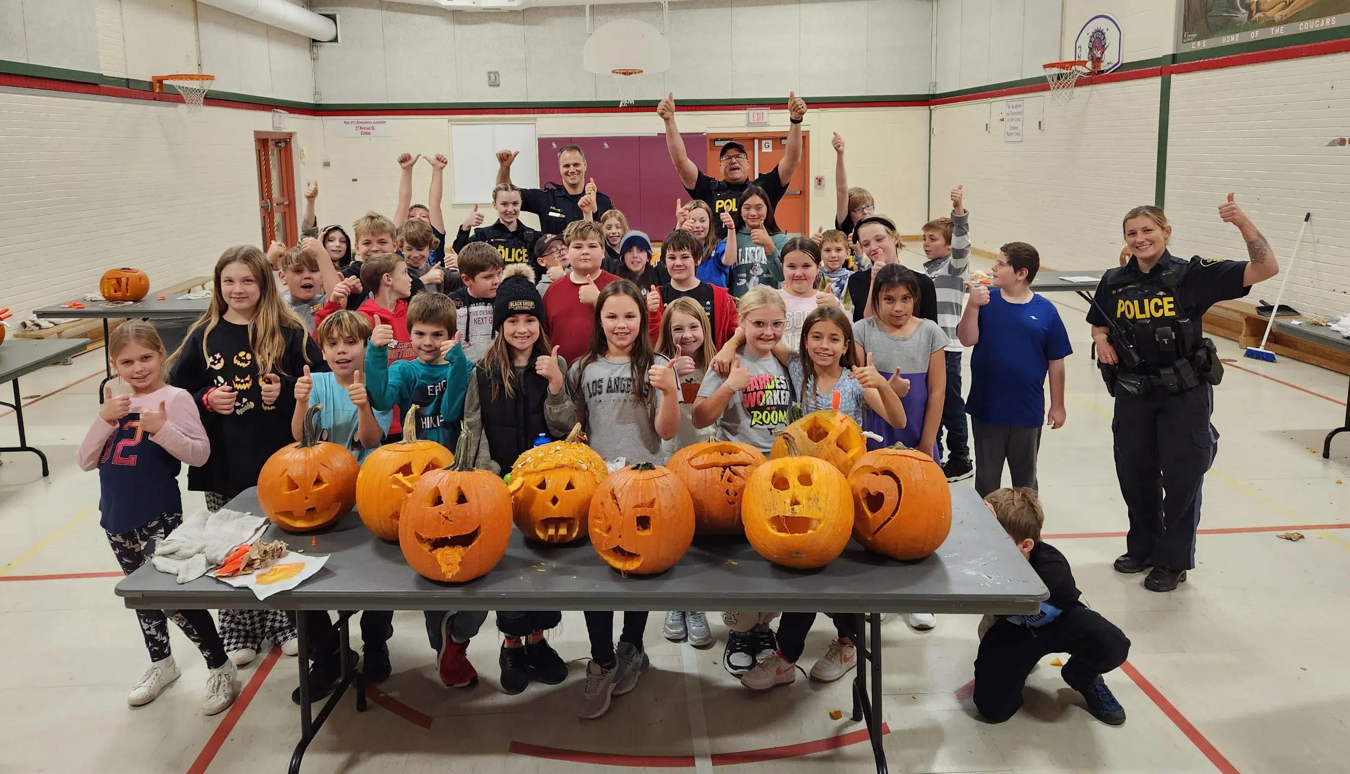 Huron OPP Carves Pumpkins with Clinton Students | 90.5 Exeter Today