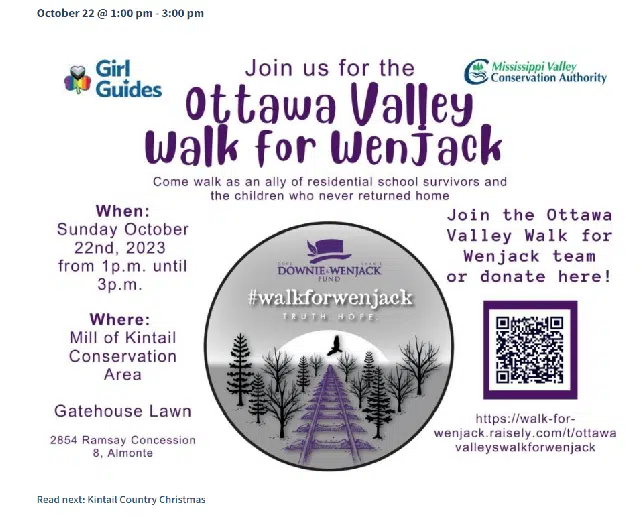 Ottawa Valley Walk for Wenjack to take place at Mill of Kintail ...