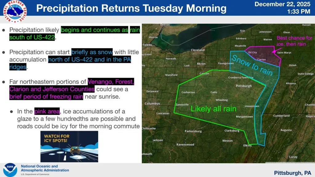 UPDATE ON RAIN, POSSIBLE ICE TUESDAY MORNING | WCCS AM1160 & 101.1FM