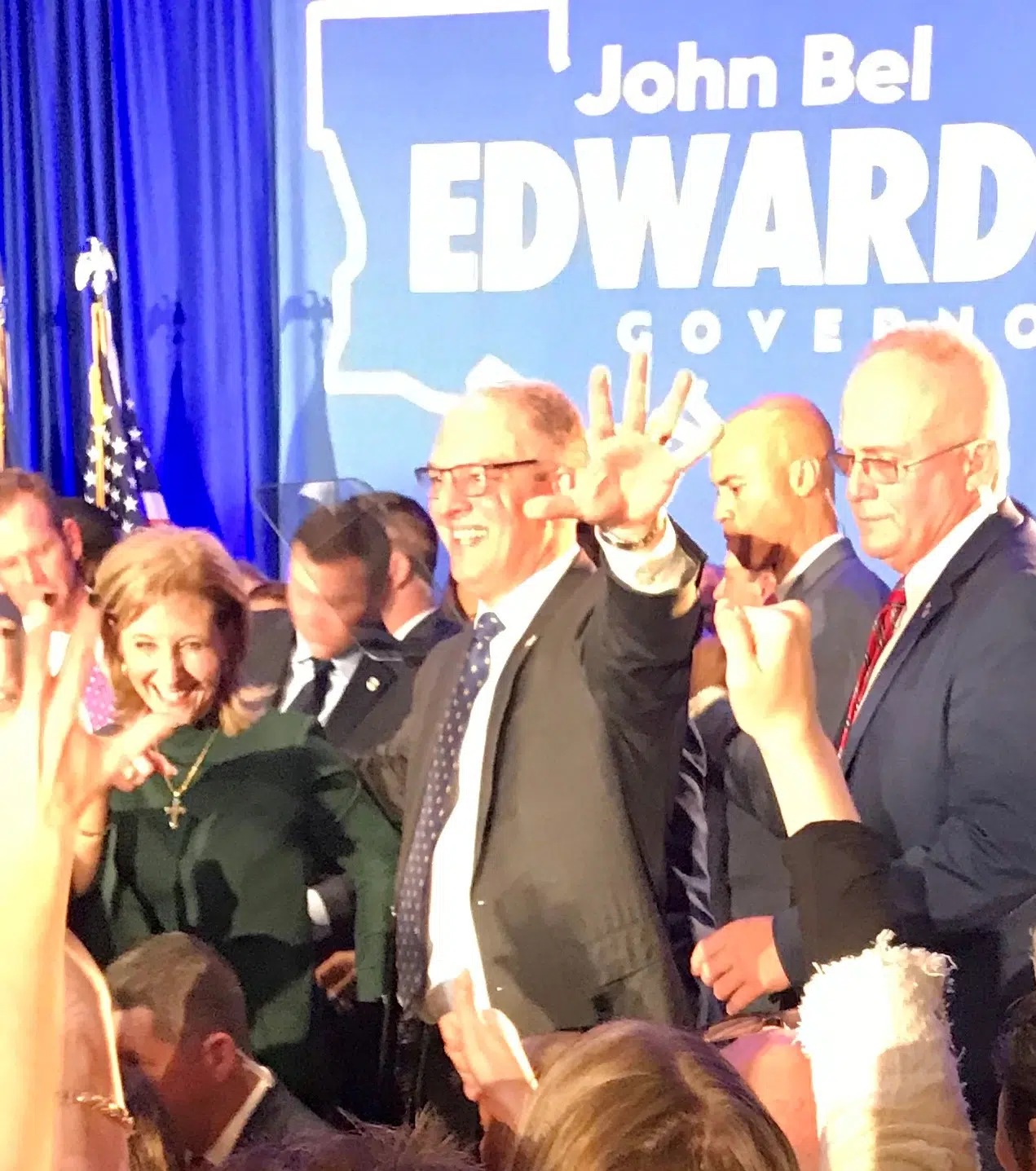 Governor Edwards delivers a fired up re-election speech ...