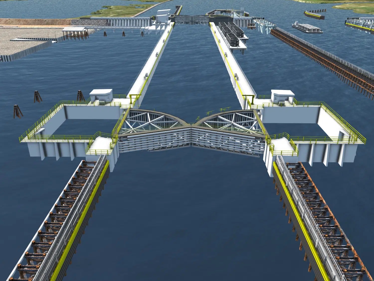 Construction begins on one flood control project along the Bayou, while another begins ...