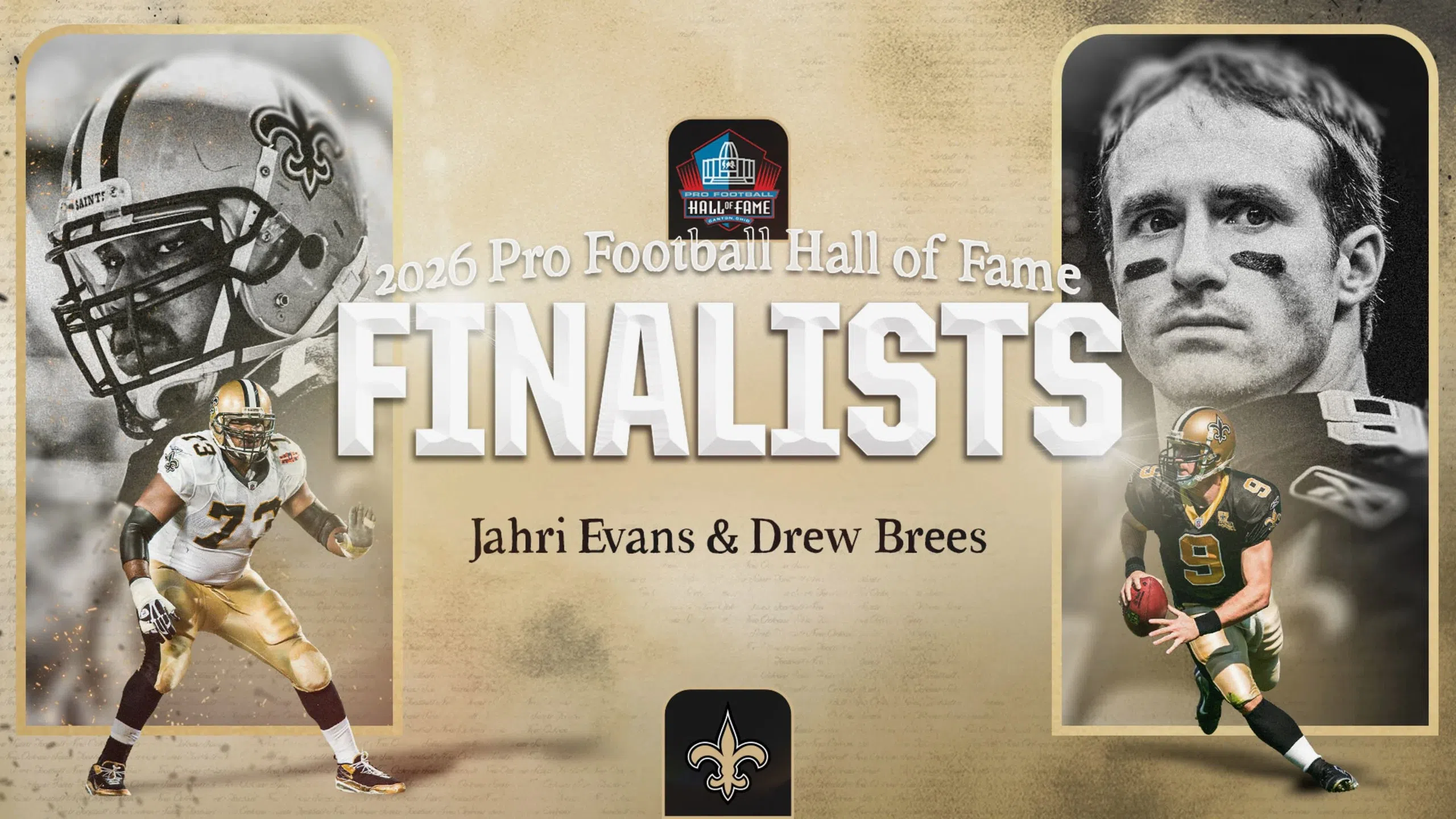 Former Saints Drew Brees, Jahri Evans among finalists for 2026 Pro ...