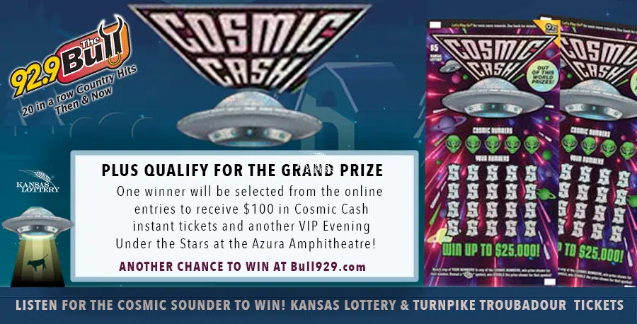 Kansas Lottery Cosmic Cash Instant tickets | 92.9 The Bull
