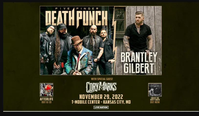 WIN TICKETS!! FIVE FINGER DEATH PUNCH + BRANTLEY GILBERT with special ...