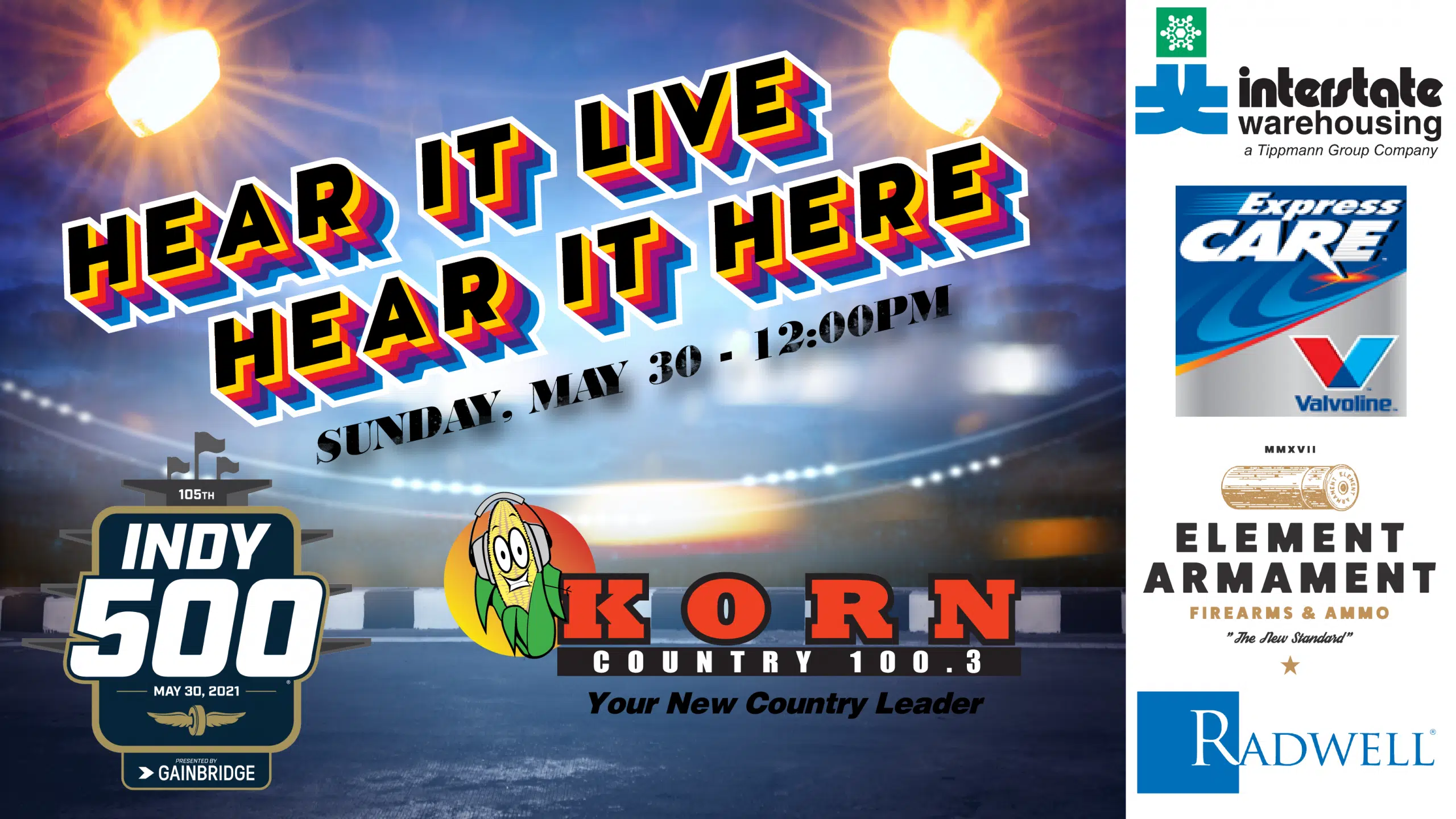 Indy 500 | KORN Country 100.3 | WYGB-FM Franklin, Indiana | Local News ...