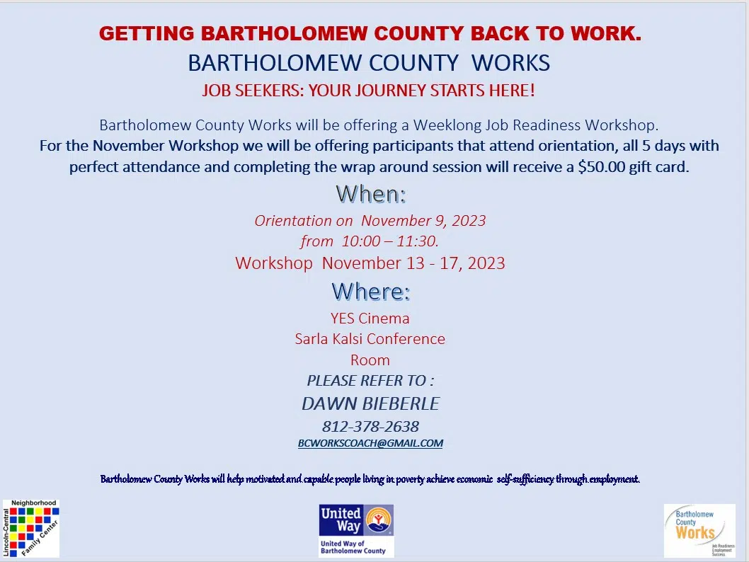 Bartholomew County Works plans November workshop | MOJO 102.9