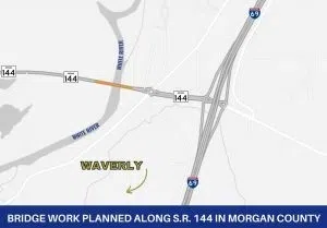 State Road 144 is down to one lane over White River bridge in Morgan ...