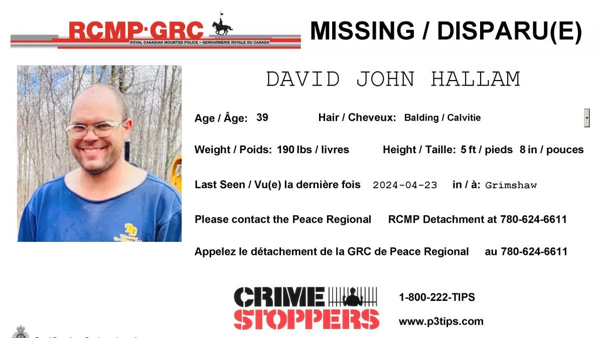 Peace Regional RCMP search for a man missing since 2024 | EverythingGP