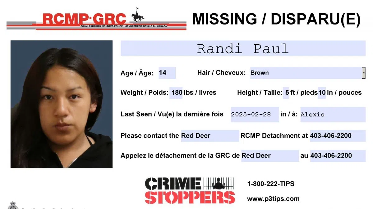 Red Deer RCMP seek missing 14-year-old Randi Paul | rdnewsnow.com