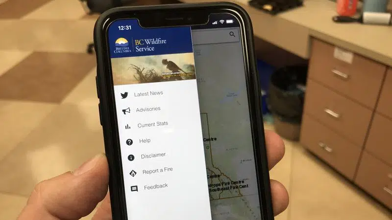 LIST: Here’s what is in the new BC Wildfire app | CFJC Today Kamloops