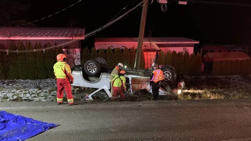 Power outage near Sicamous caused by truck colliding into pole; driver ...