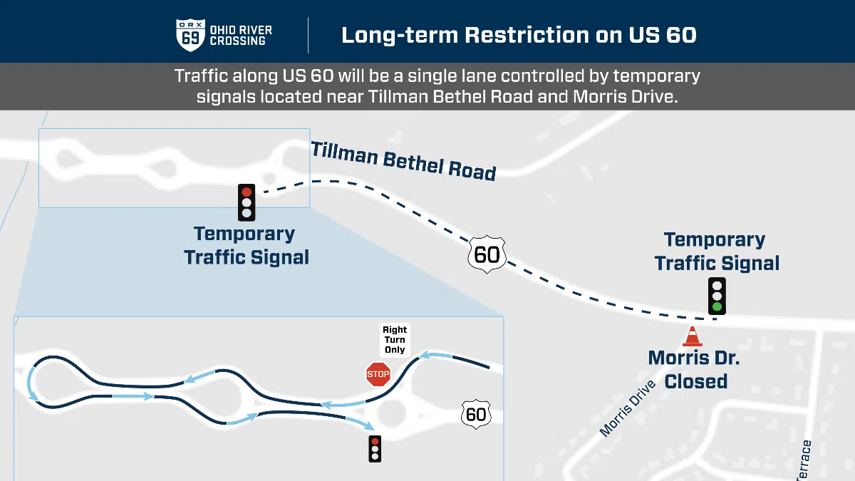 Long-Term Lane Restriction on US 60 to Begin Late This Week | WSON AM & FM