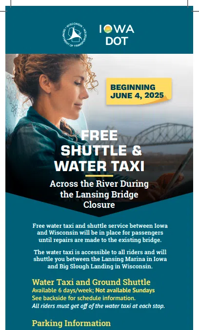 Water taxi service at the Black Hawk Bridge starts Wednesday | 97 Seven ...