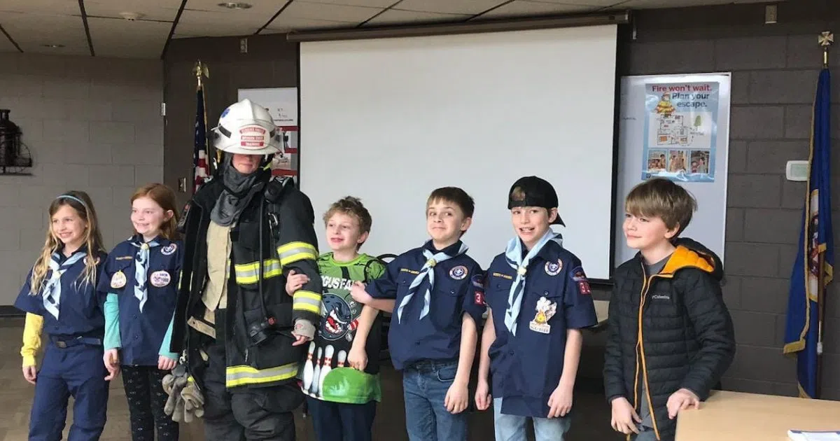 Cub Scouts Paws for Action Meet Fire Department | Fergus Now