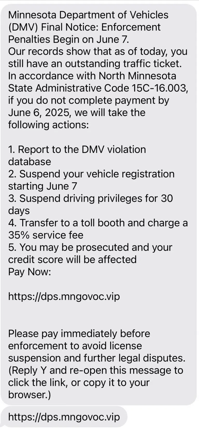 Law Enforcement Warning of New DMV Text Scam | Fergus Now