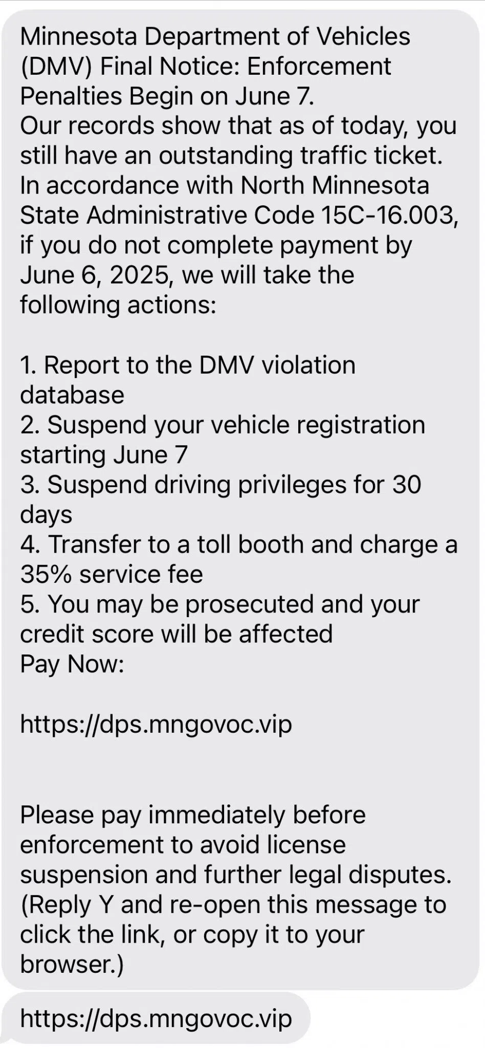 Law Enforcement Warning of New DMV Text Scam | Fergus Now