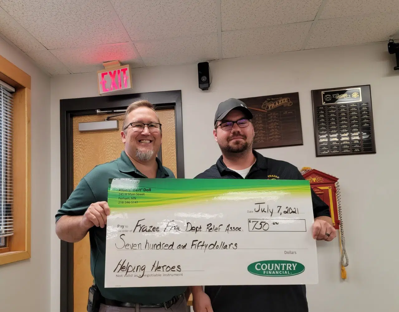 Frazee Fire Department Receives Donation to Help Outfit New Fire Engine ...