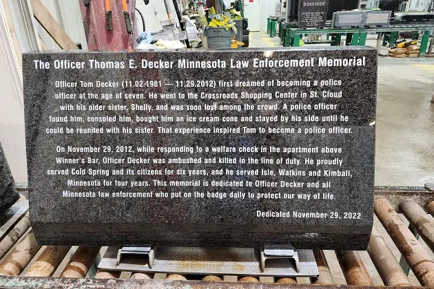 Officer Decker Memorial Dedication set for August | KNSI